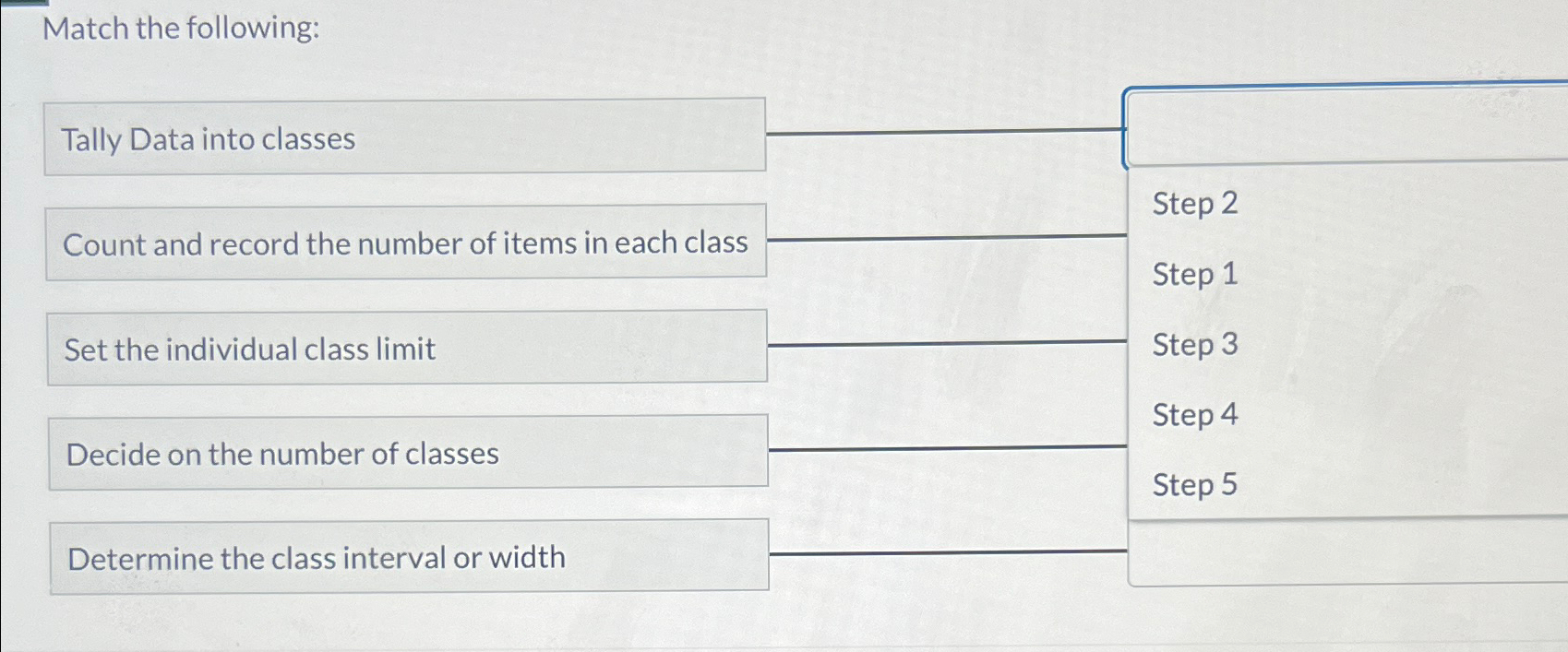 Solved Match the following:\table[[Tally Data into | Chegg.com