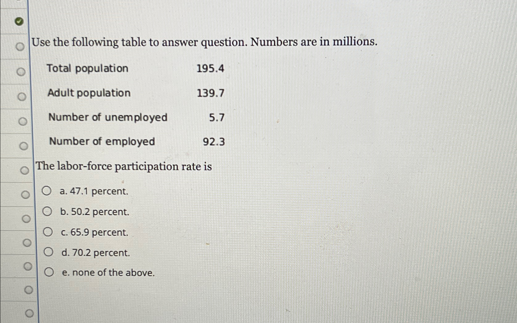Solved Use the following table to answer question. Numbers | Chegg.com