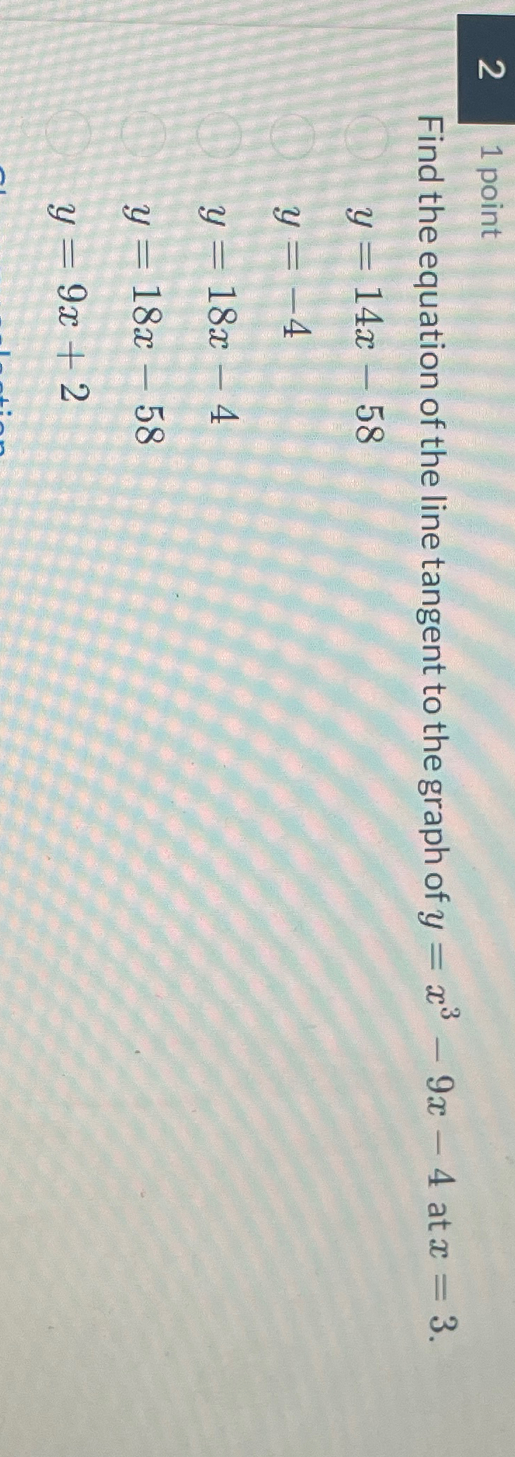 Solved 21 ﻿pointFind the equation of the line tangent to the | Chegg.com