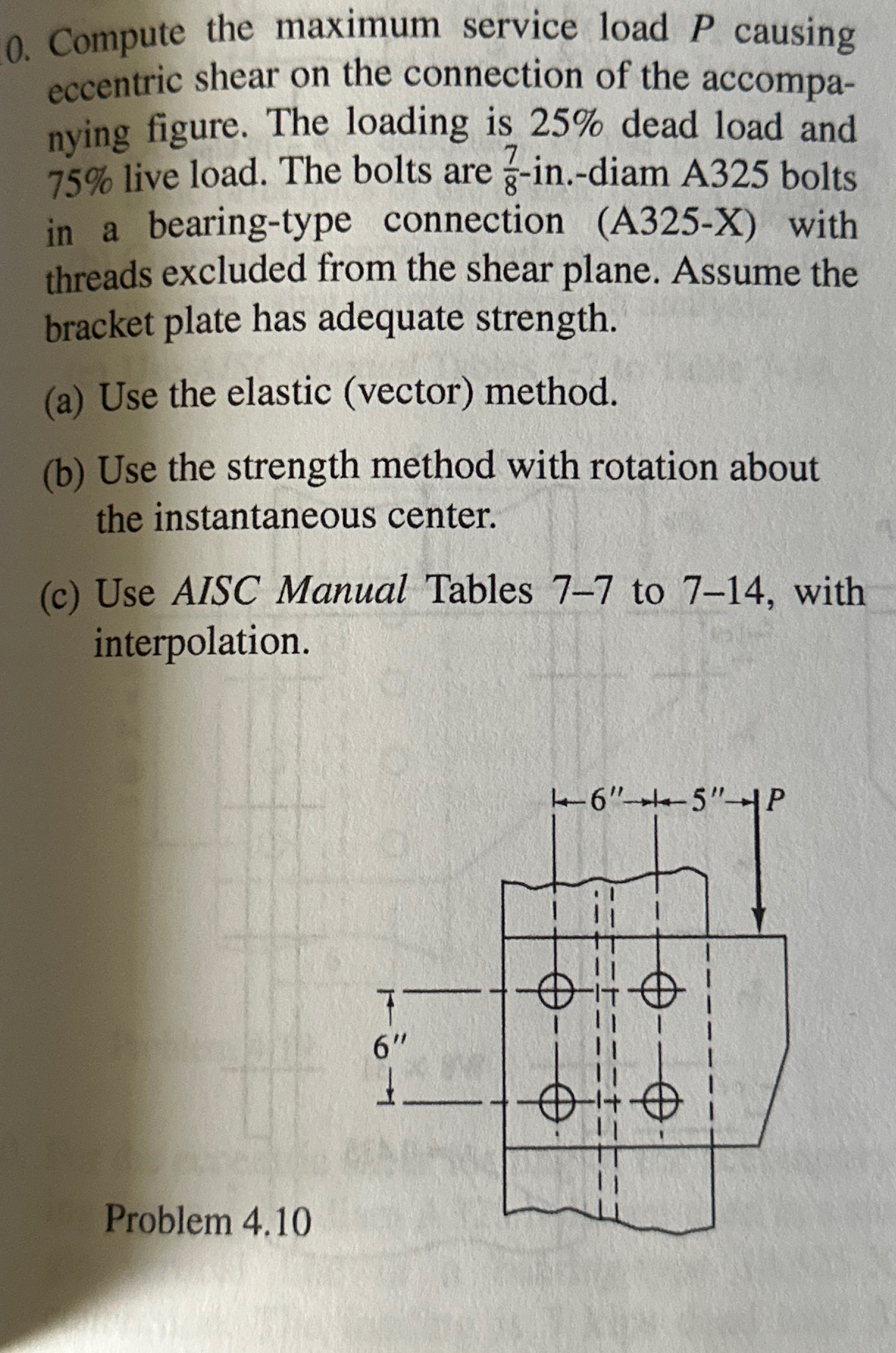 Solved Compute the maximum service load P ﻿causing eccentric | Chegg.com