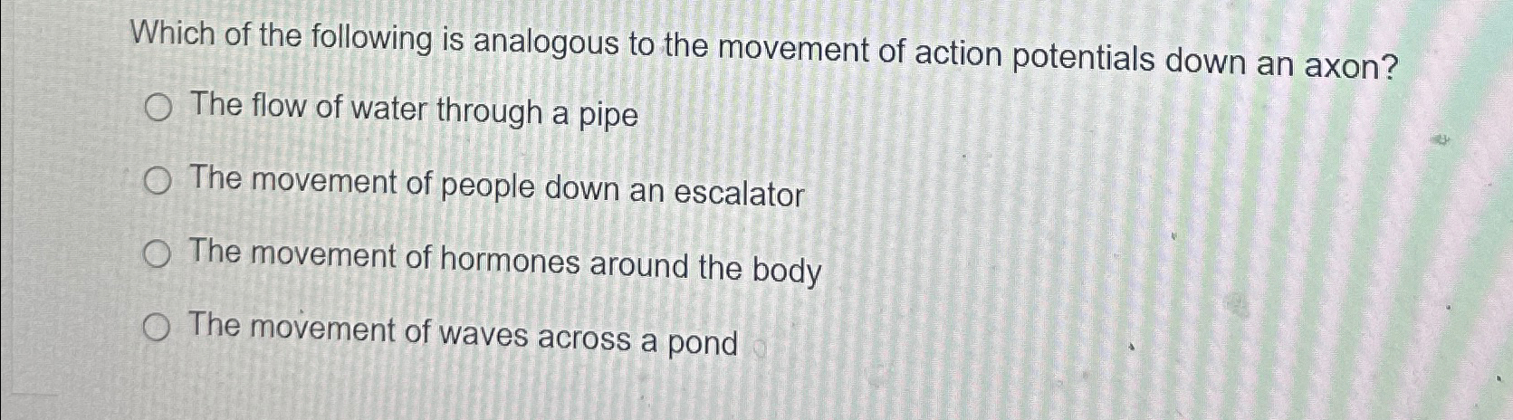 Solved Which of the following is analogous to the movement | Chegg.com
