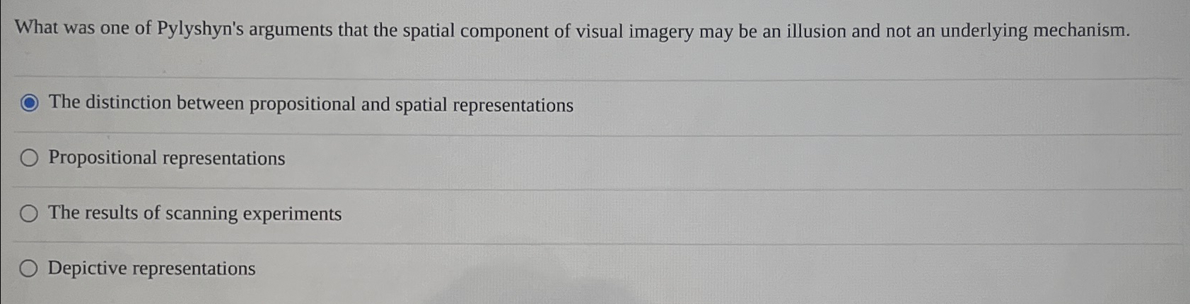 Solved What was one of Pylyshyn's arguments that the spatial | Chegg.com