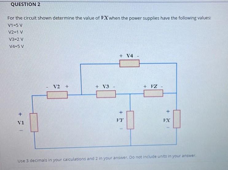 Solved Calculate the value of Vx in the following circuit, | Chegg.com