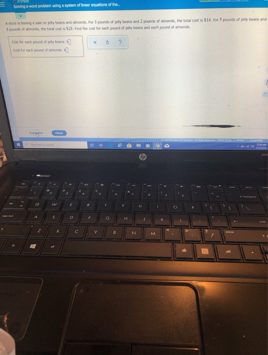 Solved Solving a word problem using a system of linear | Chegg.com