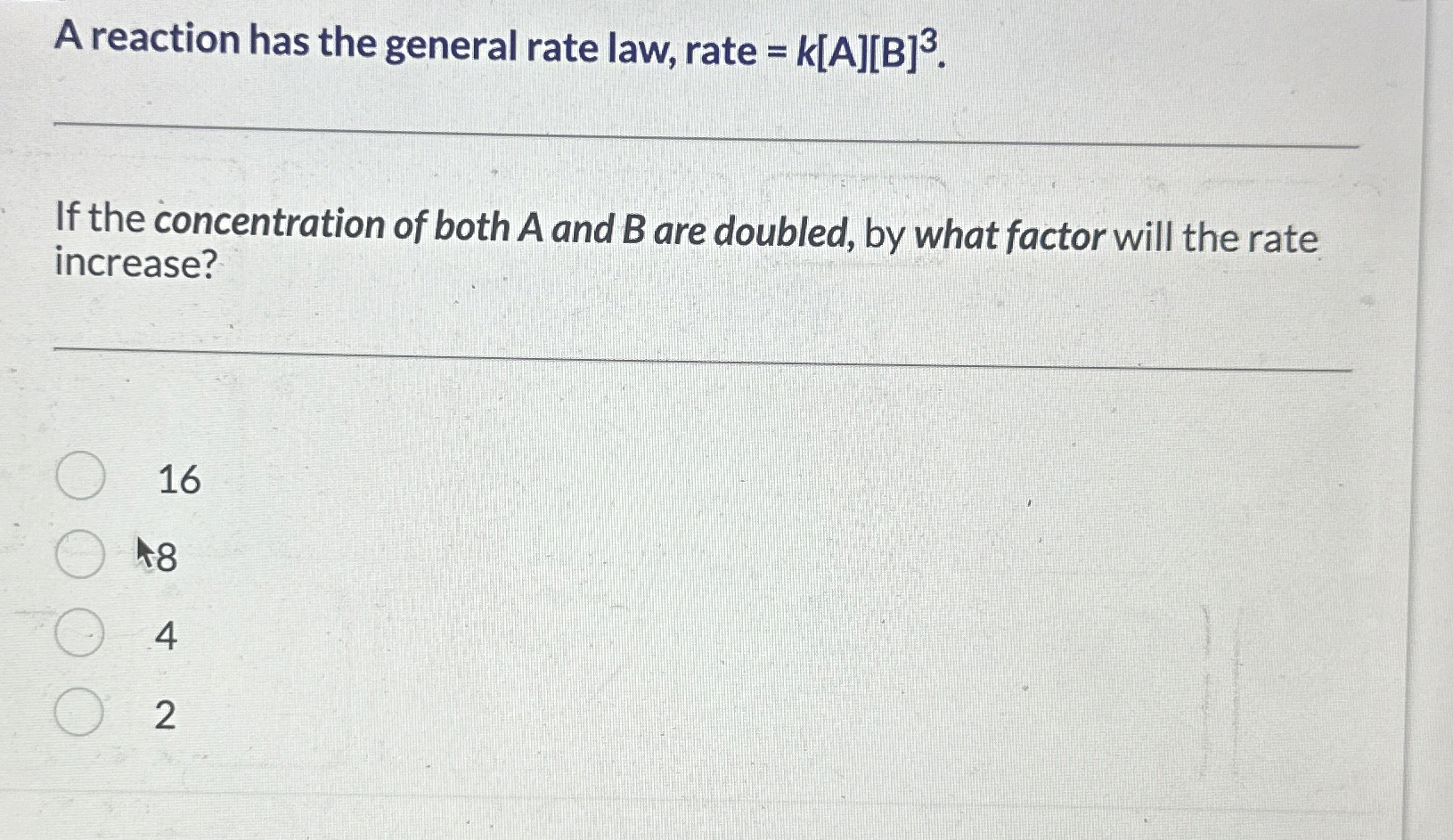 Solved A reaction has the general rate law, rate | Chegg.com