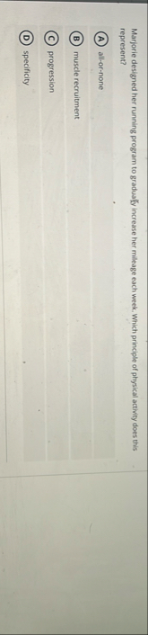 Solved Marjorie designed her running program to gradualy | Chegg.com