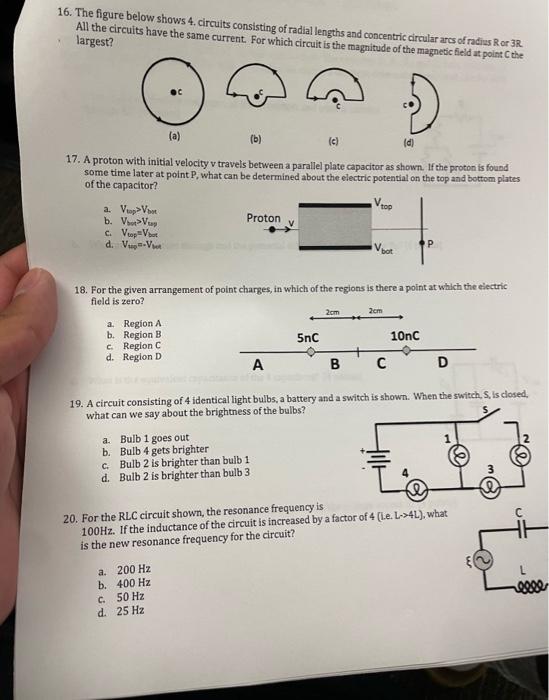 Solved 16. The figure below shows 4 , circuits consisting of | Chegg.com