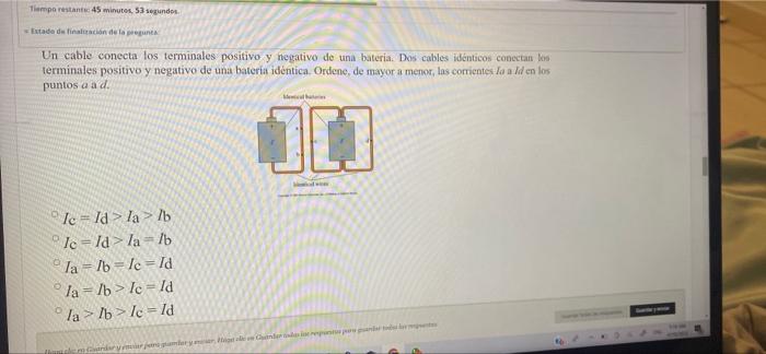Solved A cable conects the positive and negative terminals | Chegg.com