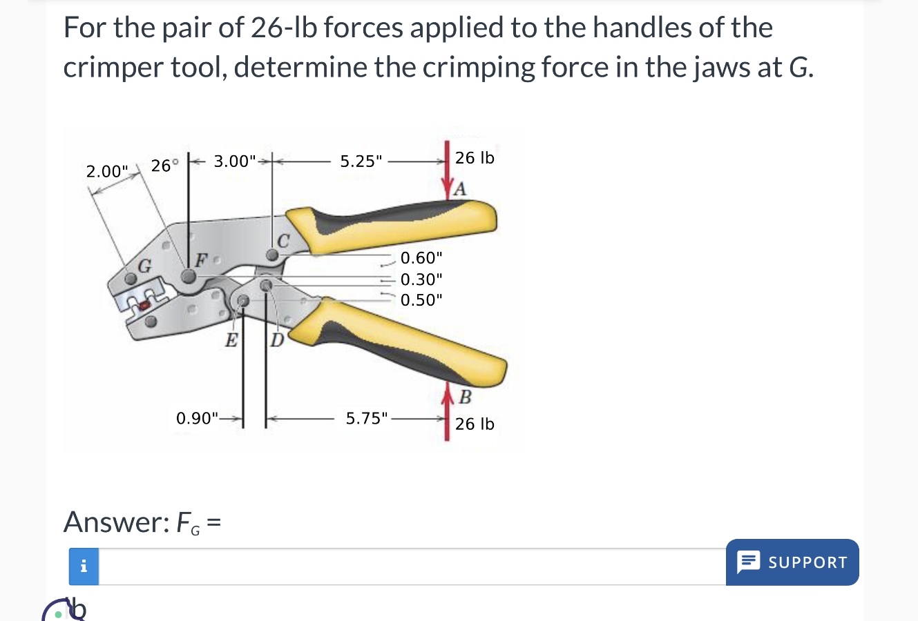 Solved For the pair of 26-lb forces applied to the handles | Chegg.com