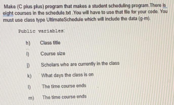 Solved Make (C plus plus) program that makes a student | Chegg.com