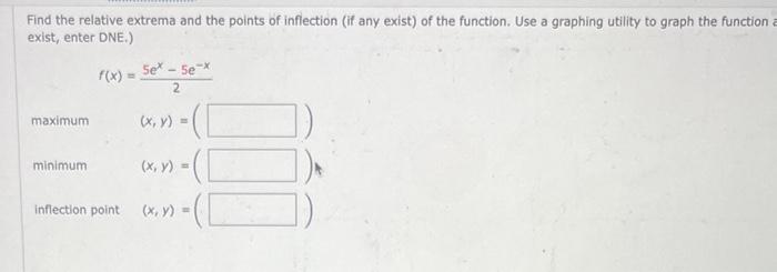 Solved Find the relative extrema and the points of | Chegg.com