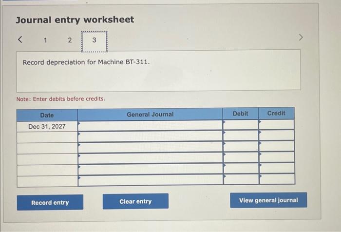 [Solved]: Journal entry worksheet Note: Enter d