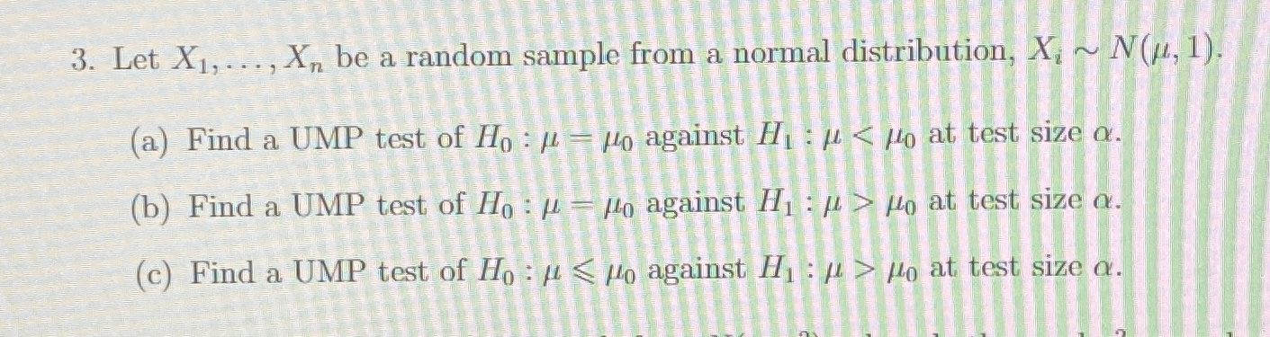 Let x1,dots,xn ﻿be a random sample from a normal | Chegg.com