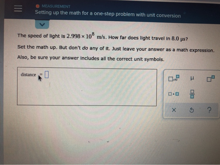 Solved MEASUREMENT Setting up the math for a one-step | Chegg.com
