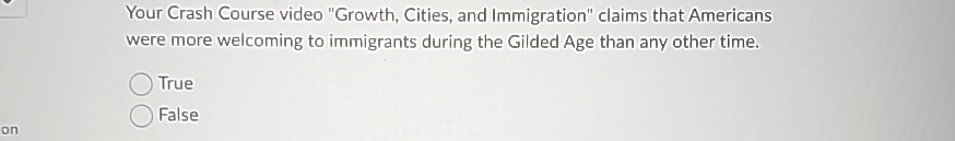 Solved Your Crash Course video "Growth, Cities, and | Chegg.com