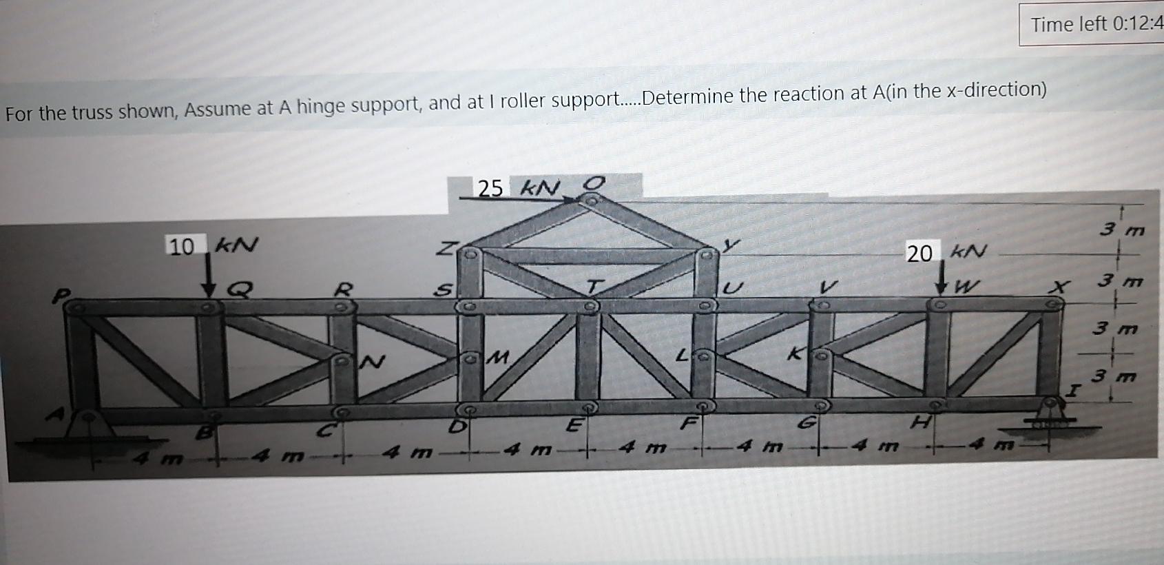 Solved For the truss shown, Assume at A hinge support, and | Chegg.com