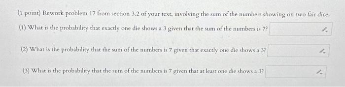 Solved (1 point) Rework problem 17 from section 3.2 of your | Chegg.com