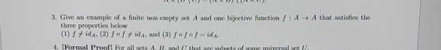 Give an example of a finite non empty set A and one | Chegg.com