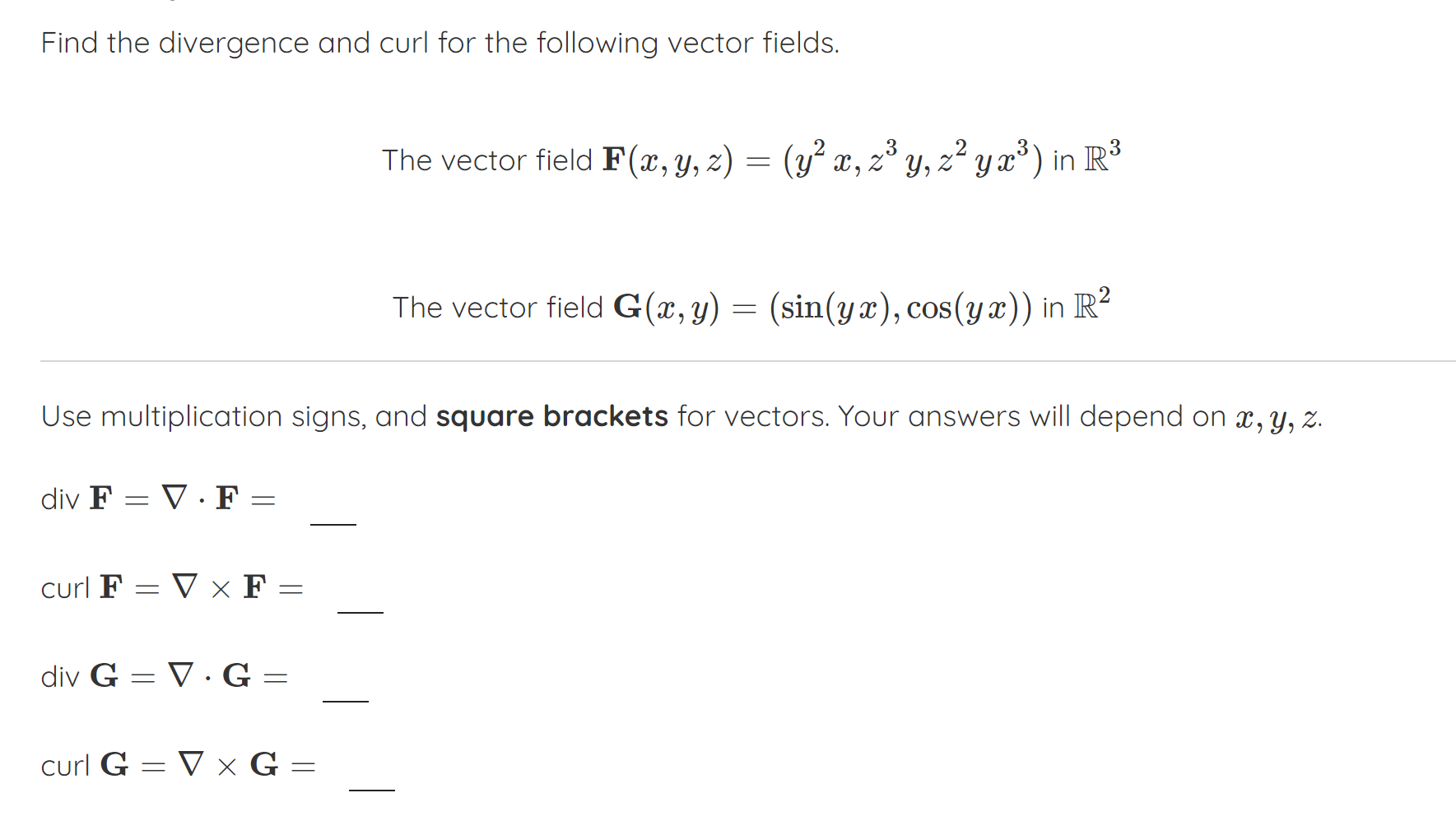 Solved Use multiplication signs, and square brackets for | Chegg.com