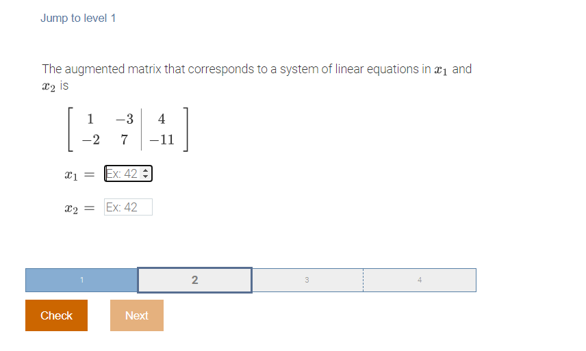 Solved Jump to level 1The augmented matrix that corresponds | Chegg.com