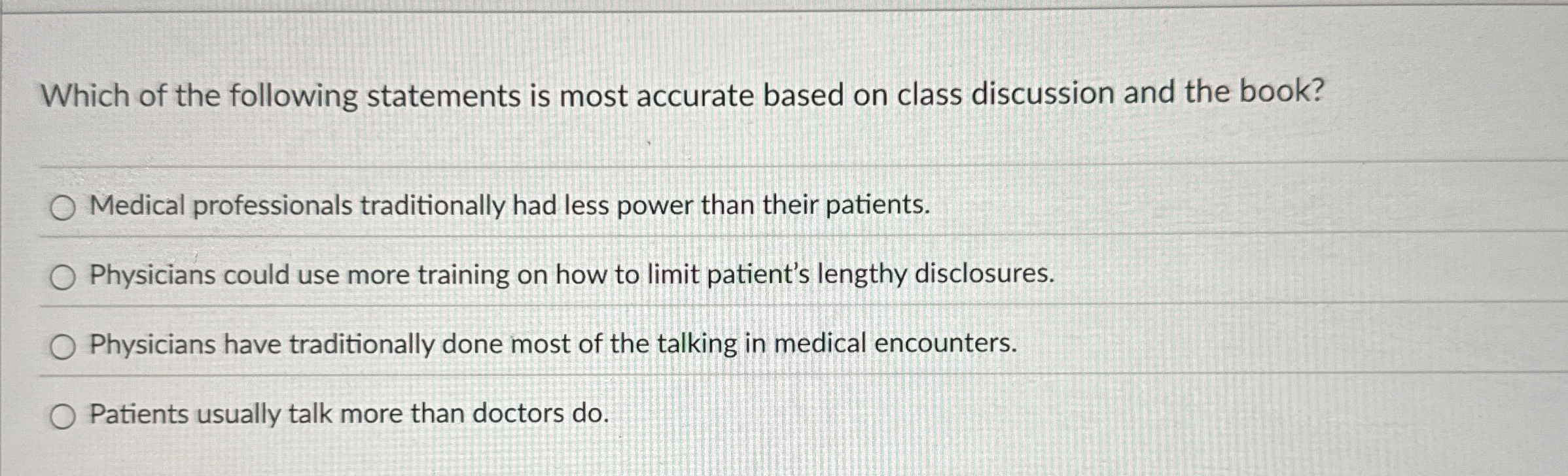 Solved Which of the following statements is most accurate | Chegg.com