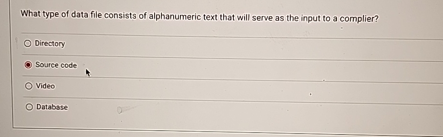 Solved What type of data file consists of alphanumeric text | Chegg.com