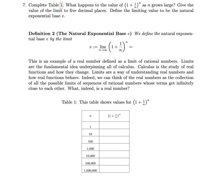 Solved Complete Table 1. What happens to the value of | Chegg.com