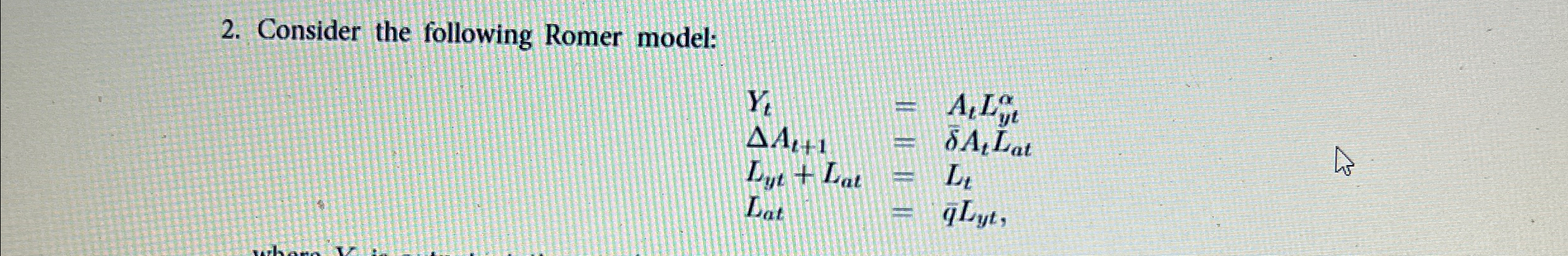 Solved Consider the following Romer | Chegg.com