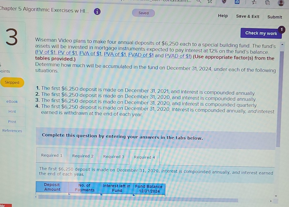 12 Chapter 5 Algorithmic Exercises w HL... Saved Help | Chegg.com