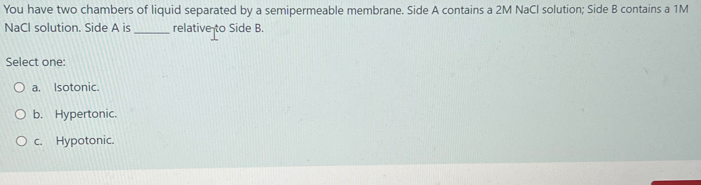 Solved You have two chambers of liquid separated by a | Chegg.com