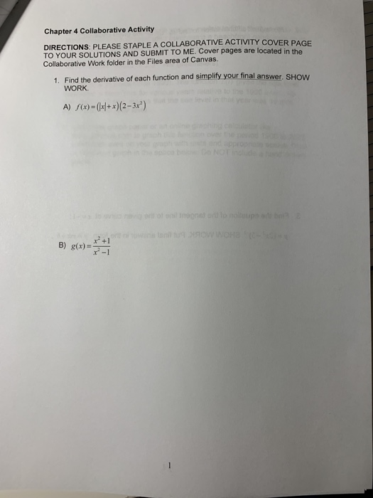 Solved Chapter 4 Collaborative Activity DIRECTIONS PLEASE | Chegg.com