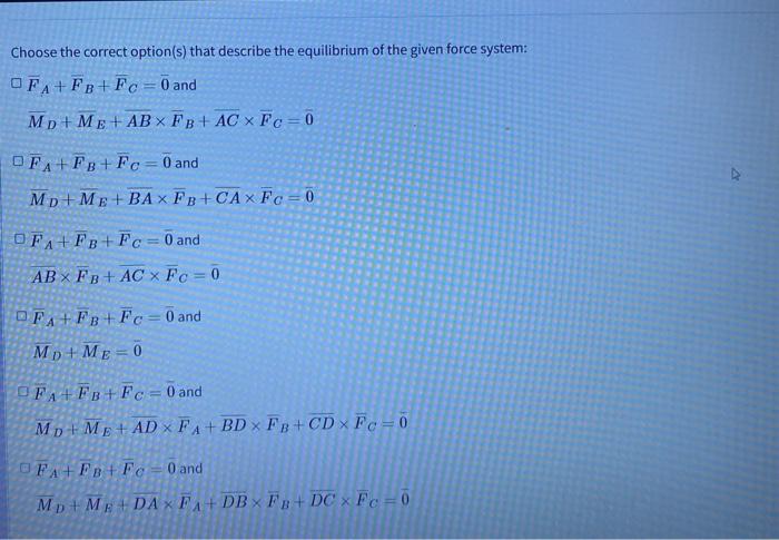 Solved Consider the following three-dimensional force system | Chegg.com