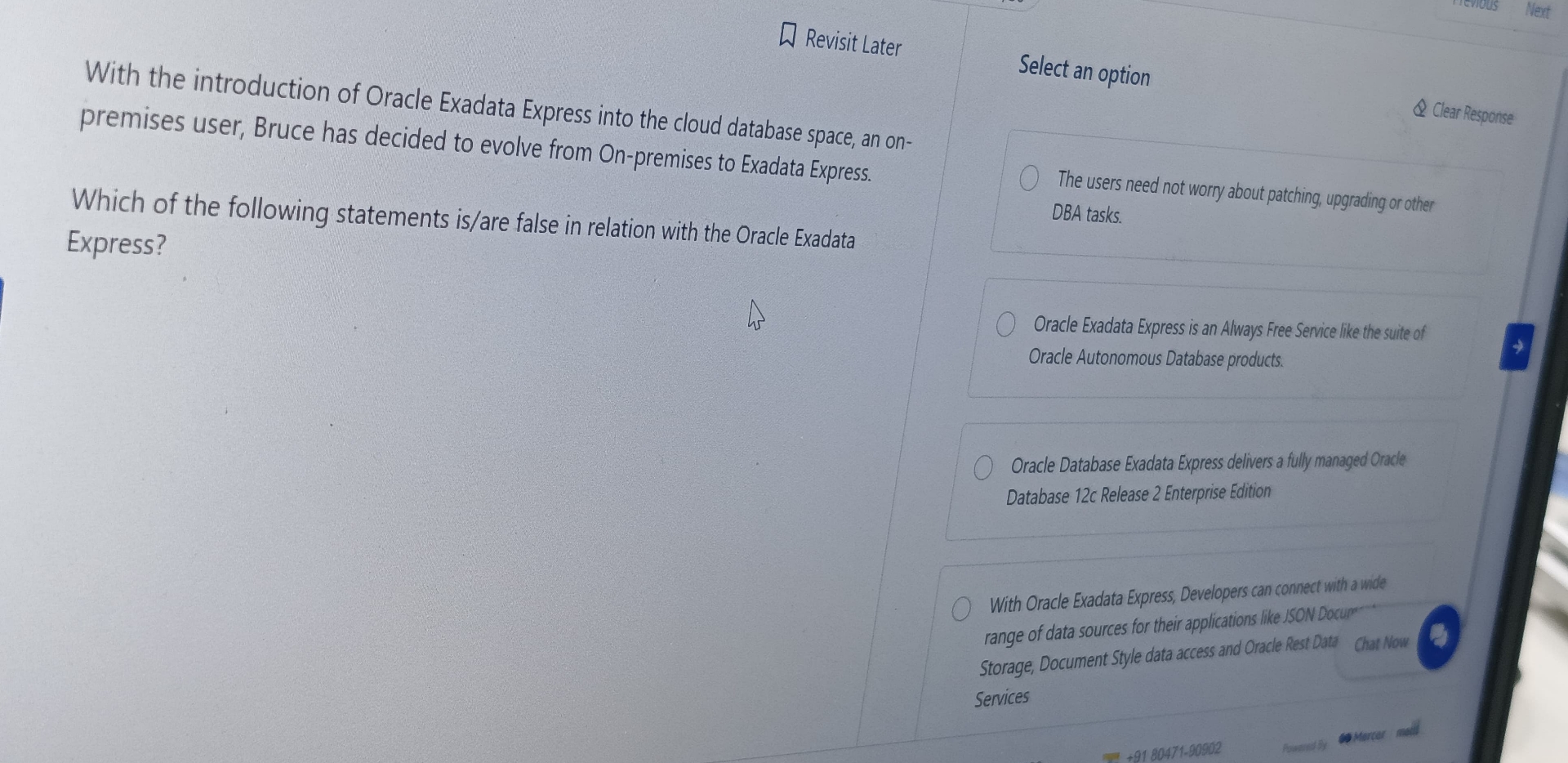 Solved Revisit Laterwith The Introduction Of Oracle Exadata