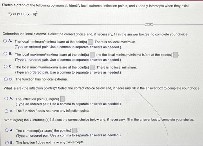 Solved sketch a graph of the following polynomial. identift | Chegg.com