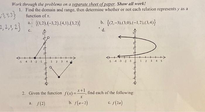 Solved Work through the problems on a separate sheet of | Chegg.com