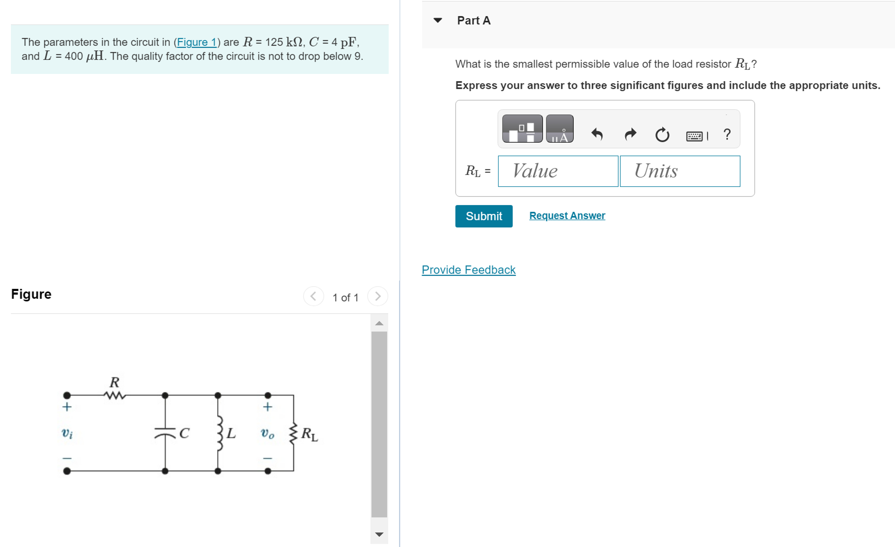 Solved Part AThe parameters in the circuit in (Figure 1) | Chegg.com