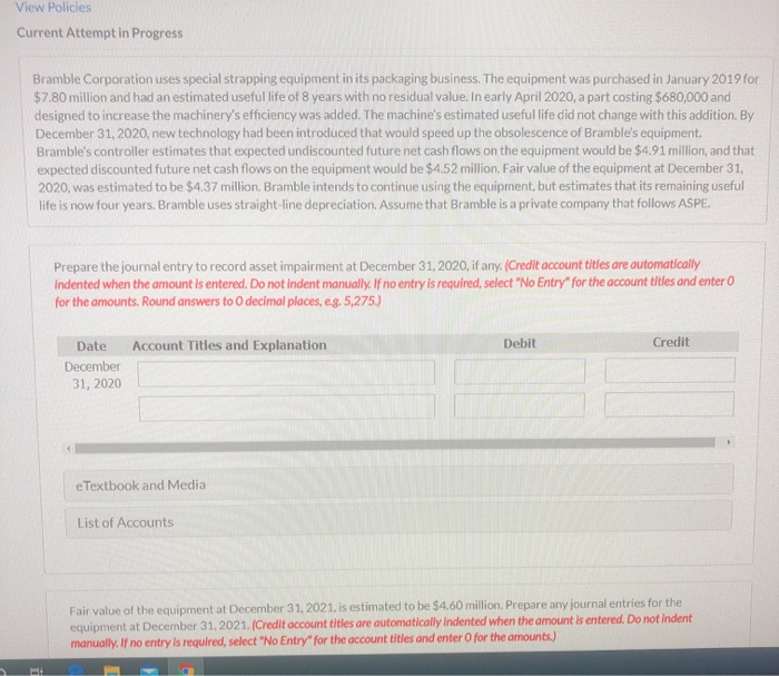 Solved View Policies Current Attempt in Progress Bramble | Chegg.com