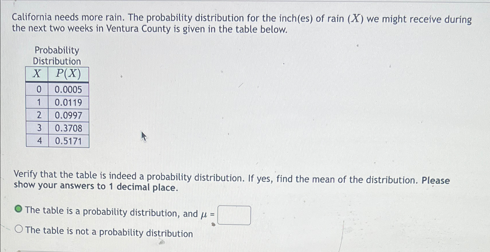 Solved California needs more rain. The probability | Chegg.com