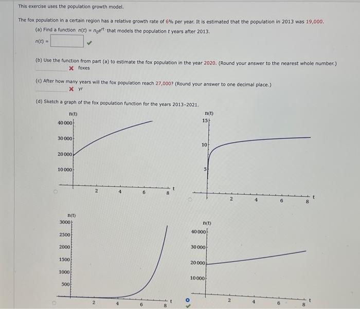 Solved Exercise Uses The Population Growth Model He Fox 5382