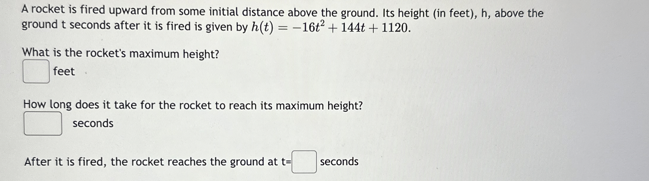 Solved A rocket is fired upward from some initial distance | Chegg.com
