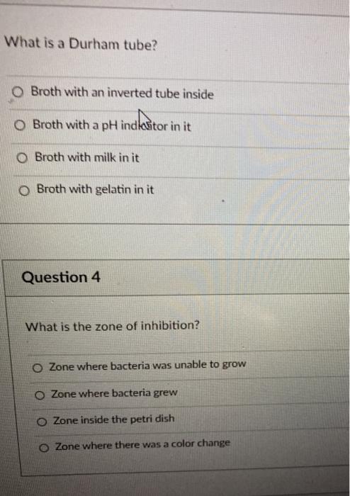 Solved What is a Durham tube? O Broth with an inverted tube | Chegg.com