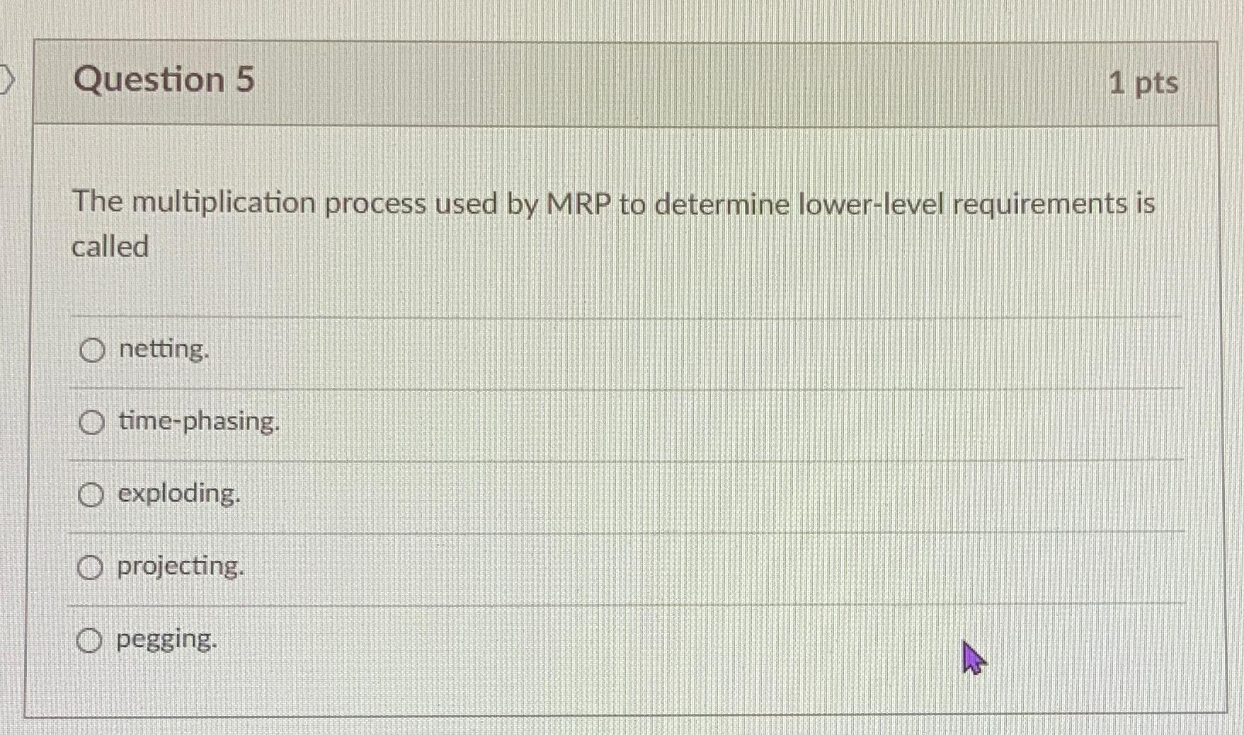 Solved Question 51 ﻿ptsThe multiplication process used by | Chegg.com