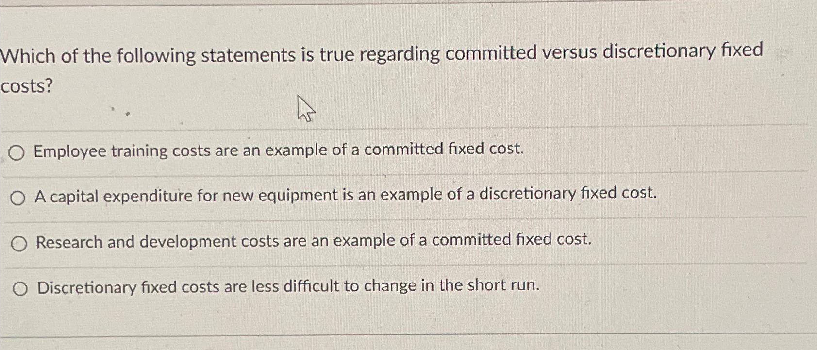 Solved Which of the following statements is true regarding | Chegg.com