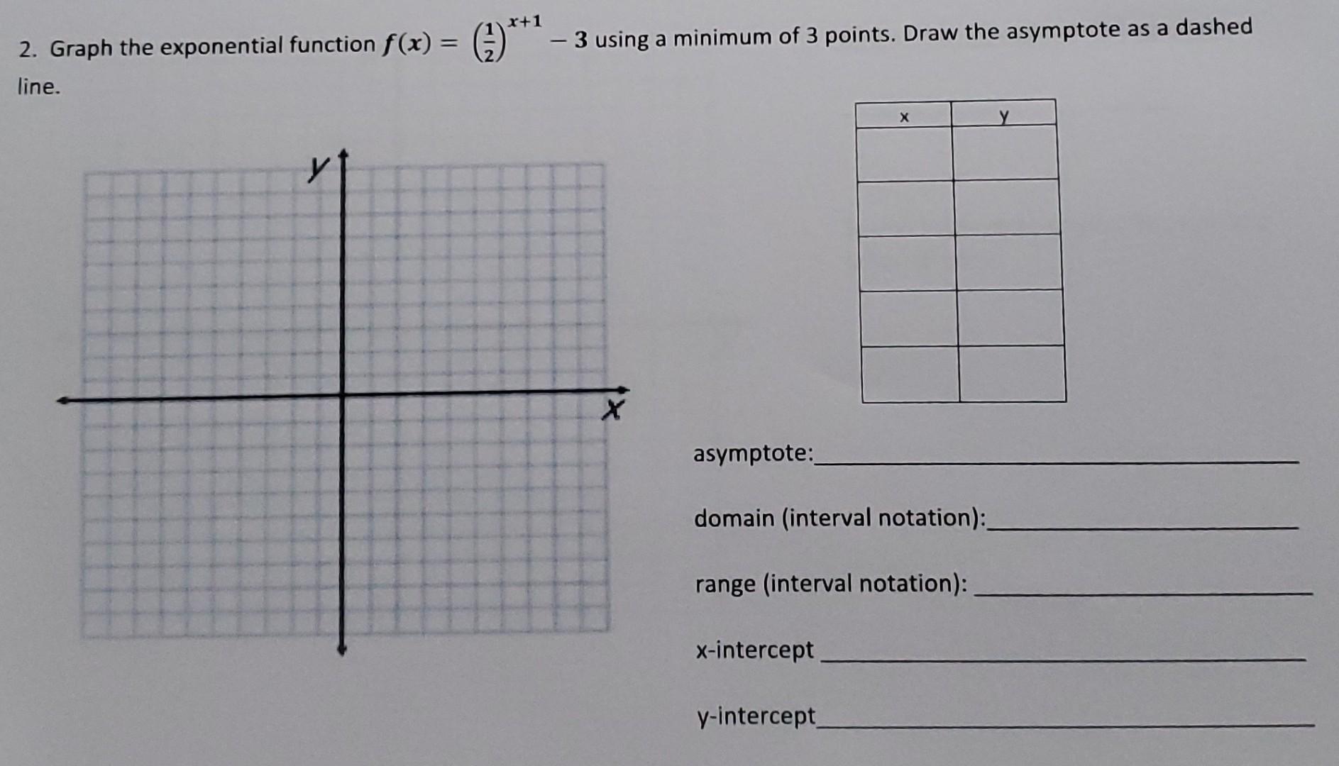 Solved Graphing Assignment - Exponential and Logarithmic | Chegg.com