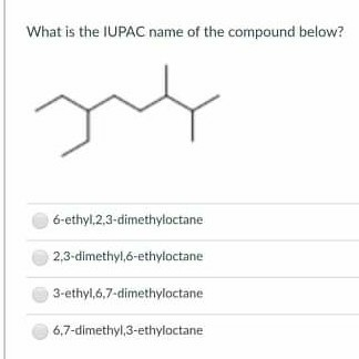 Solved What is the IUPAC name of the compound below? | Chegg.com