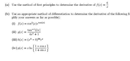 Solved (a) ﻿Use the method of first principles to determine | Chegg.com