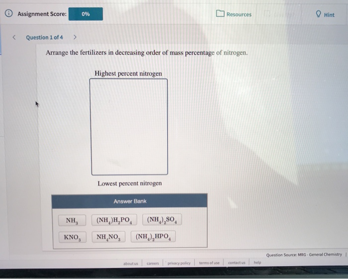 Solved Assignment Score: 0% Resources Hint Question 1 of 4 > | Chegg.com