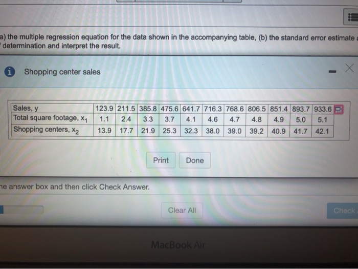 Solved Use technology to find (a) the multiple regression | Chegg.com