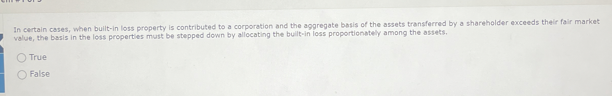 Solved In certain cases, when built-in loss property is | Chegg.com