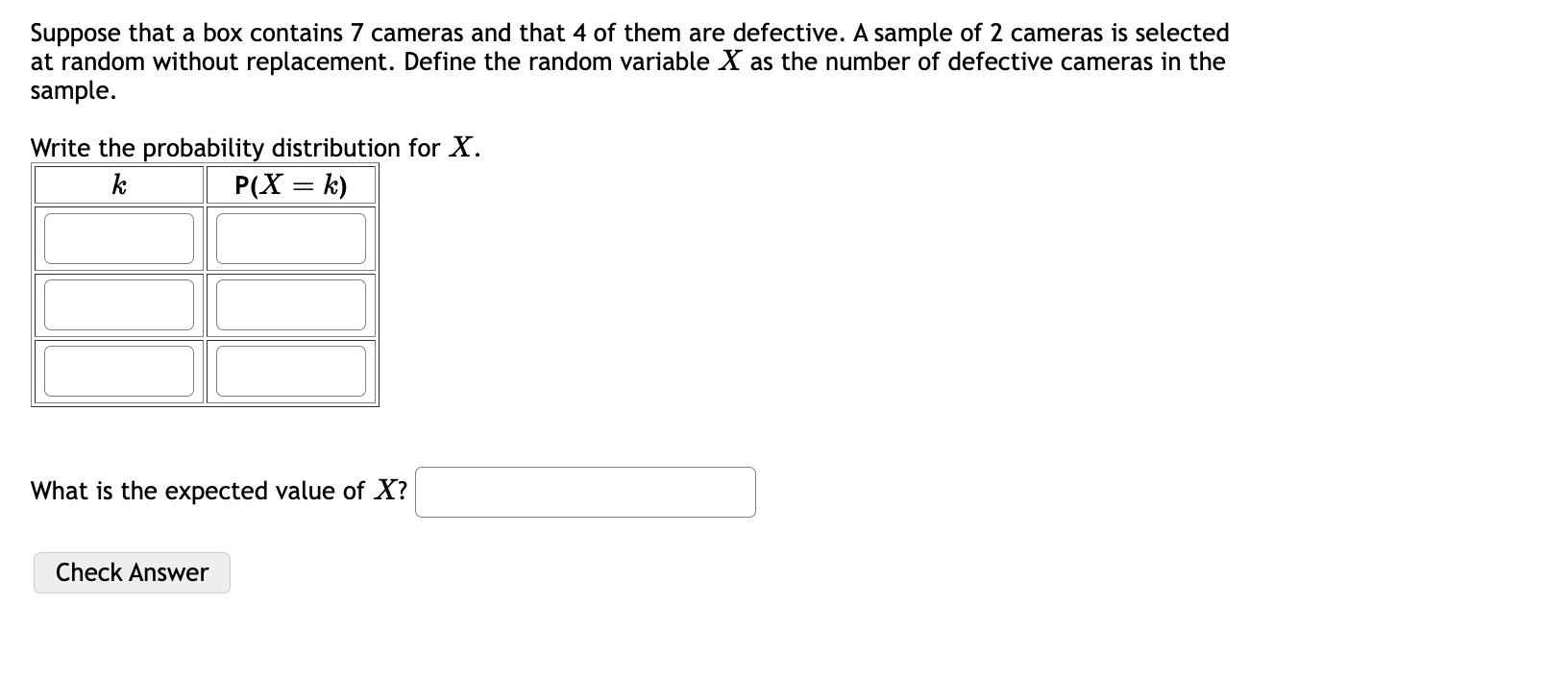 Solved Suppose that a box contains 7 ﻿cameras and that 4 ﻿of | Chegg.com